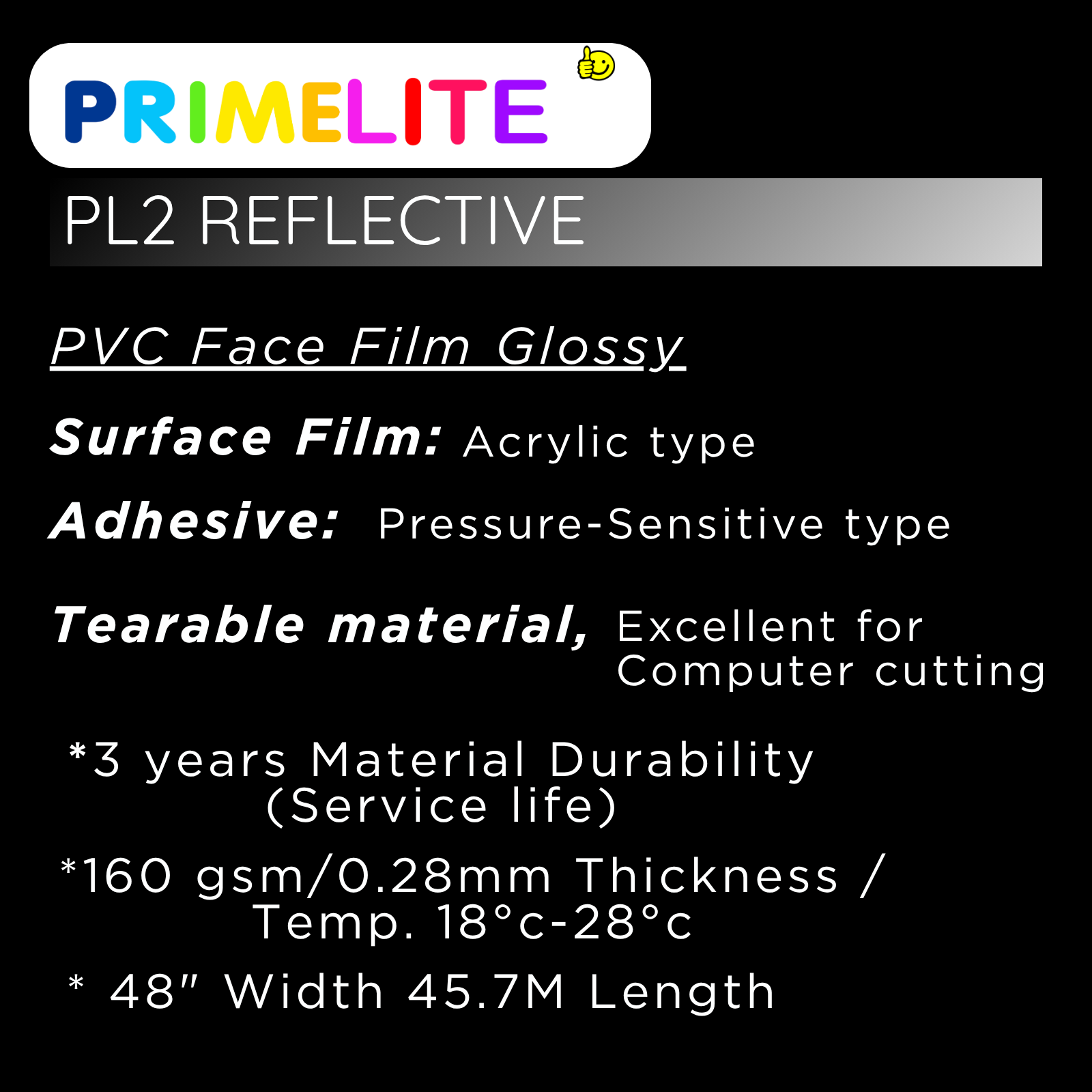 PRIMELITE REFLECTIVE LIGHT BLUE – Stickershop